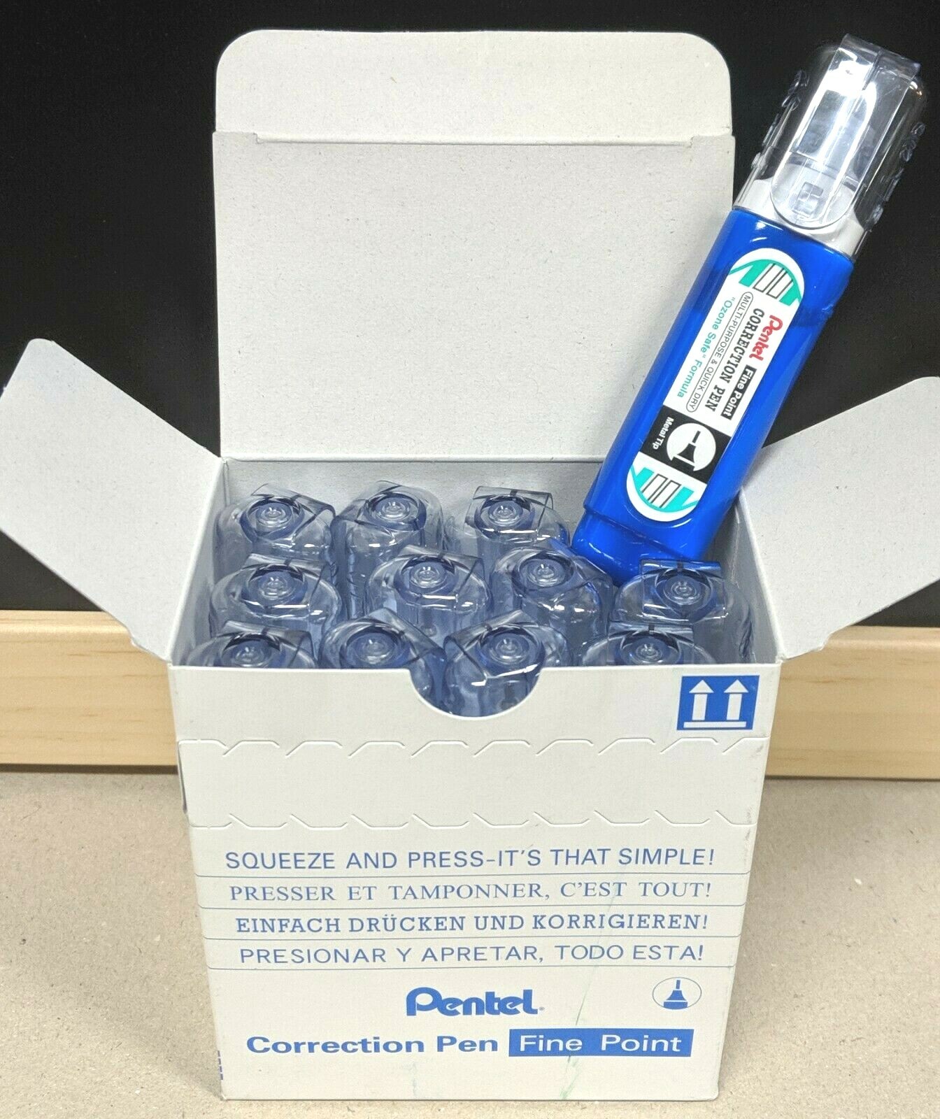 12 x Pentel Steel Tip Fine Point Correction Pen 12mL "Ozone Safe ...