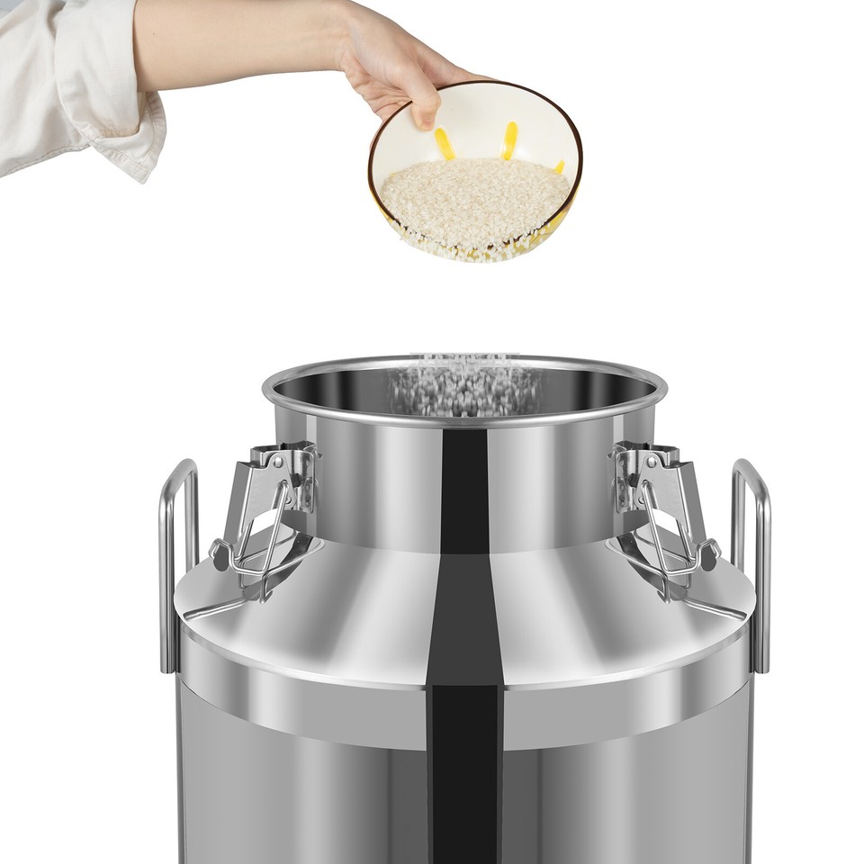 60L Stainless Steel Milk Can Airtight Milk Bucket Storage Barrel with ...