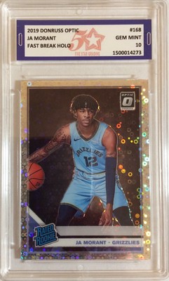 2019 DONRUSS OPTIC JA MORANT RATED ROOKIE FAST BREAK HOLO #168 - FSG 10 ...
