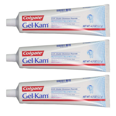 3-Pack Gel-Kam Preventative Treatment Gel Stannous Fluoride 4.3 oz ...