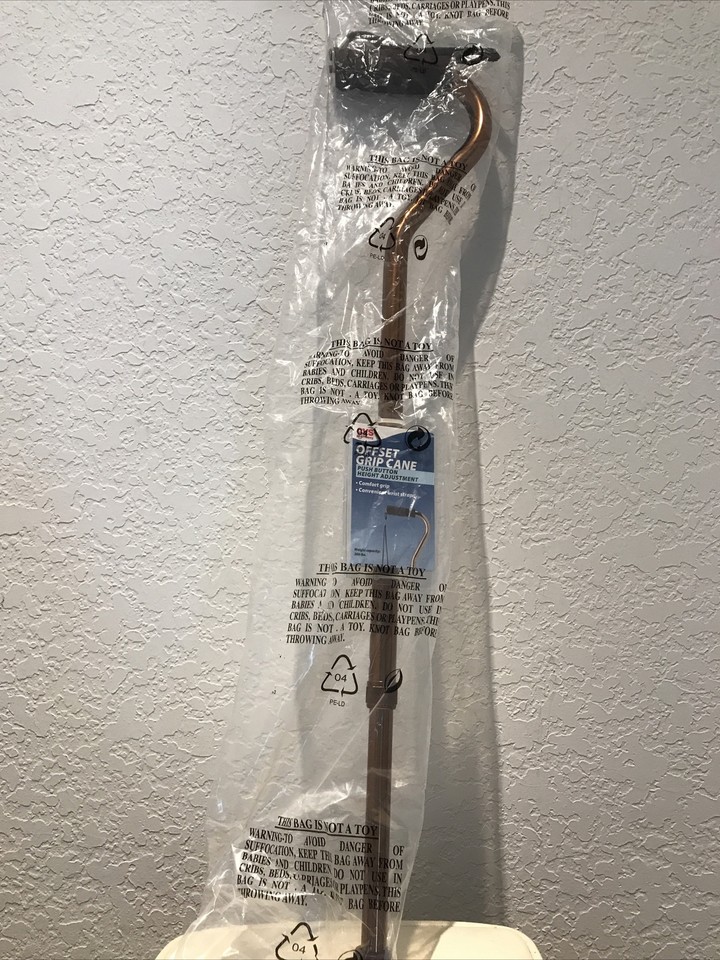 DRIVE OFFSET GRIP CANE- Push Button Height Adjustment-Foam Grip-Bronze ...