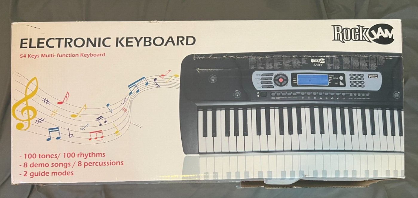RockJam RJ-654 Electronic Keyboard Piano 54 Keys w/ Stand | eBay