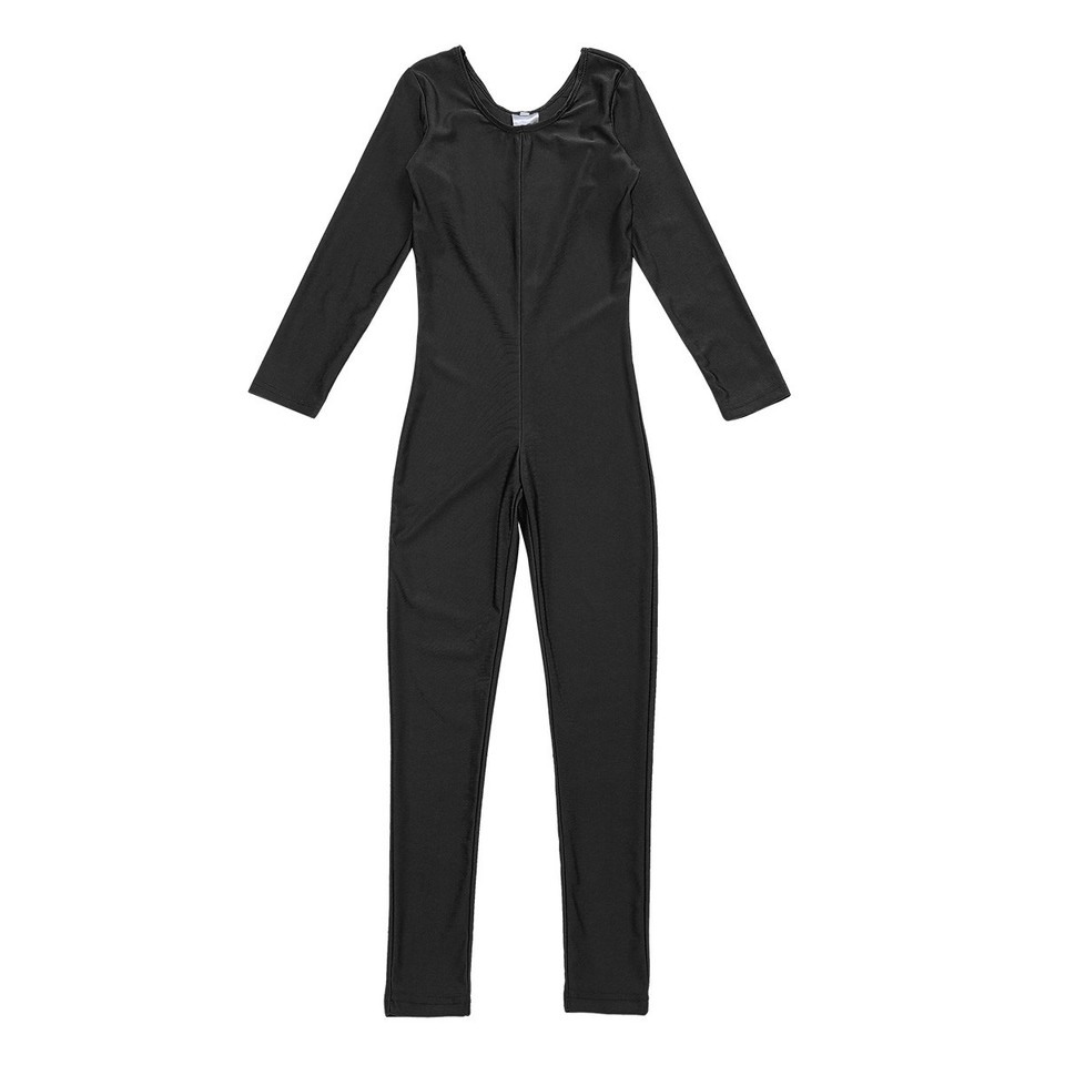 Kids Girls Unitard Ballet Leotard Long Sleeves Jumpsuit Stage ...