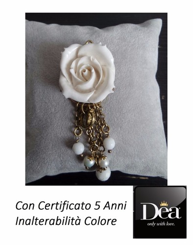 DEA PREZ COLLANA DONNA CIONDOLO ROSA AVORIO ARGENTO SILVER NECKLACE OWL ...