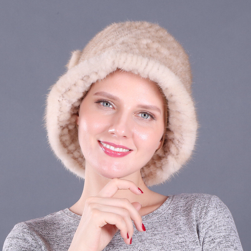 Winter Mink HIDE Hat Fur Formal Hat Classic Womens Warm Hat Gift ...