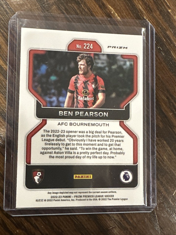 2022-23 Prizm Premier League Ben Pearson Multicolor Prizm Bournemouth ...