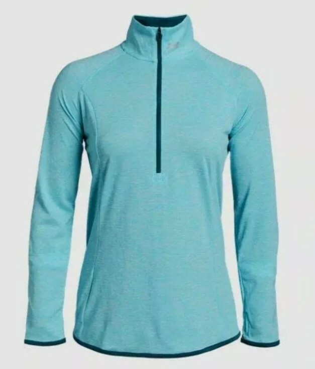 Women's Under Armour UA Threadborne 1/2 Zip Blue Tech… - Gem