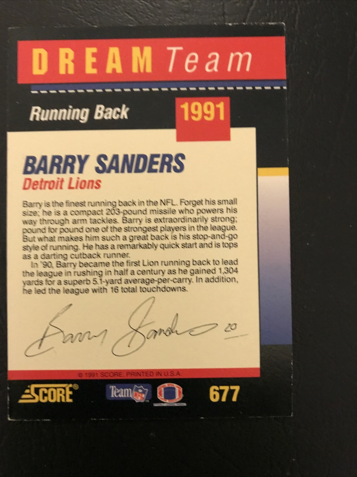 1991 Score Dream Team Barry Sanders | eBay