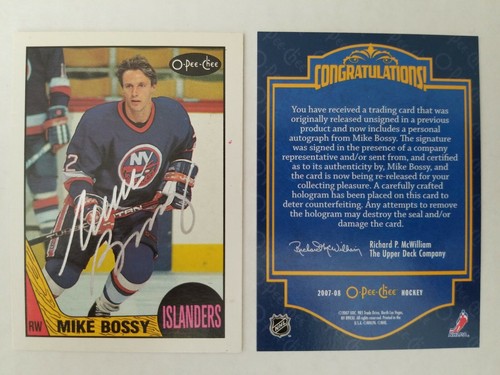 2007/08 O PEE CHEE MIKE BOSSY ISLANDERS BUYBACK AUTO AUTOGRAPH (87/88 ...