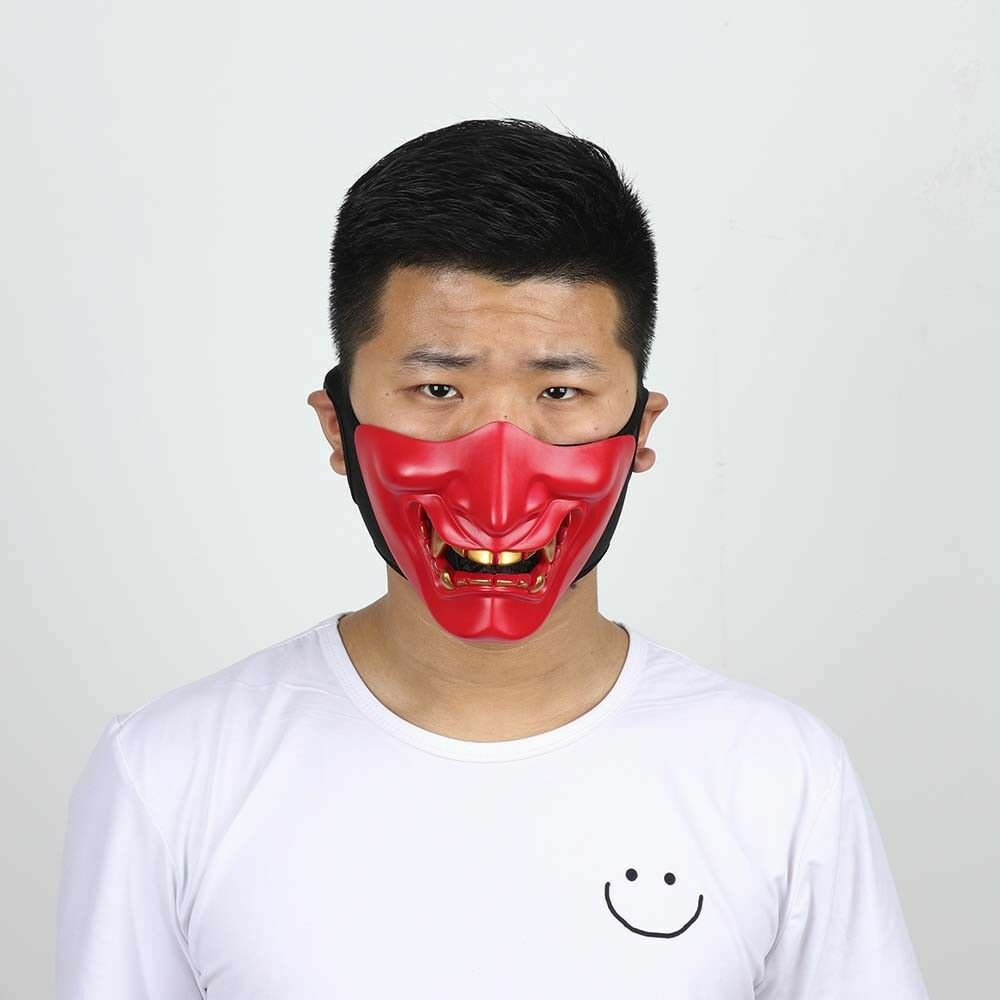 Monster Kabuki Samurai Half Face Tactical Airsoft Evil Hannya Oni Noh ...