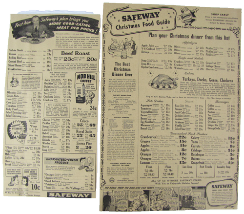 Vintage 1942 SAFEWAY Grocery Store Christmas Newspaper Print Ads | eBay