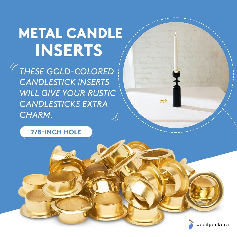 Metal Candle Inserts 7/8-inch Hole Pack of 25 Votive Candle Inserts for Woode... | eBay