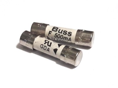 SET OF 2 BUSS GDA F 500mA H 250V F500mAH250V BUSSMANN FUSES 5mm X 20mm ...