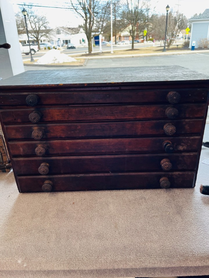 Antique Machinist Chest With Original Handles, Dividers 6 Drawers | eBay
