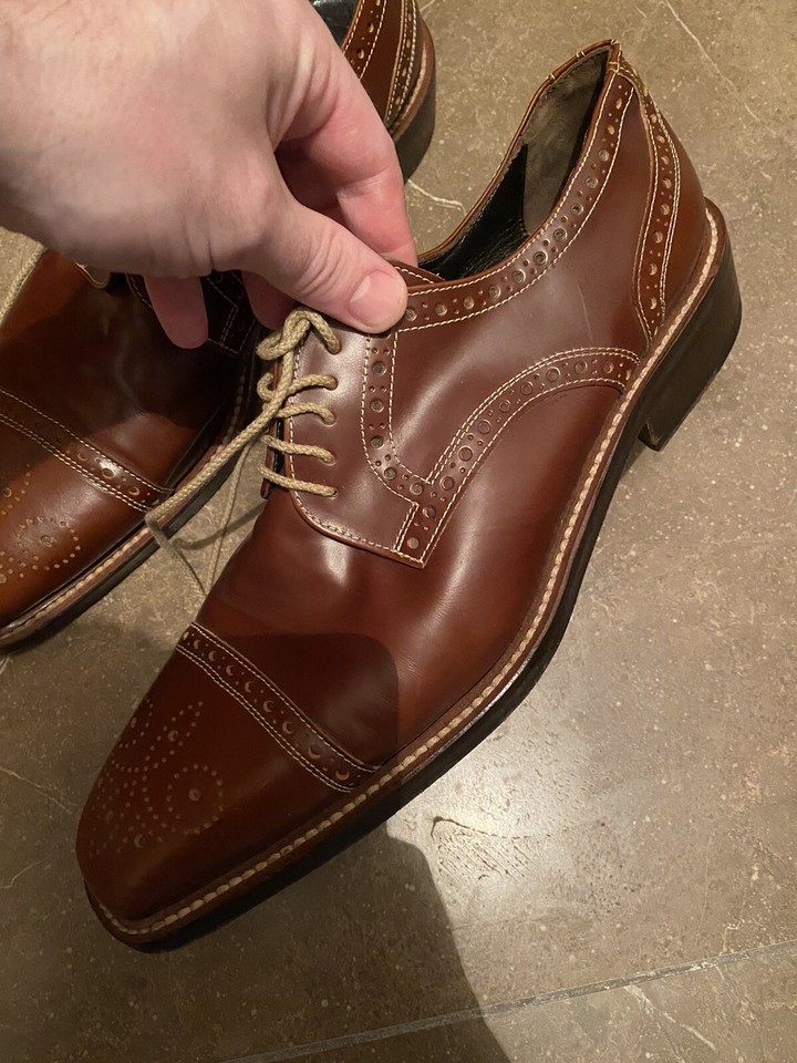 Men’s Corneliani Derby Shoes in Brown Rustico Leather Size 44 | eBay