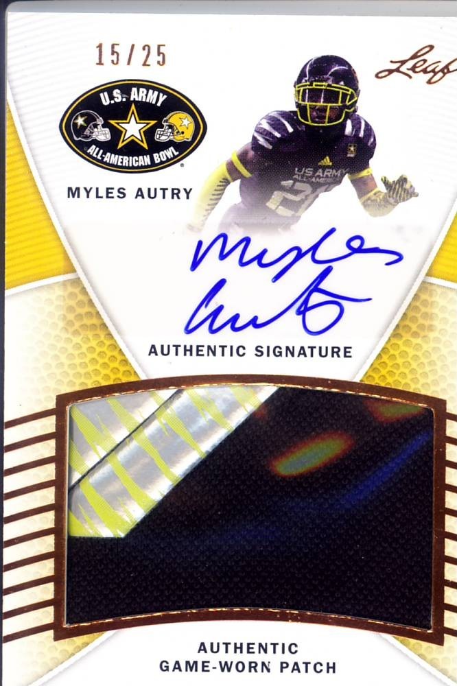 myles autry rc draft jersey auto patch georgia ga tech jackets college ...