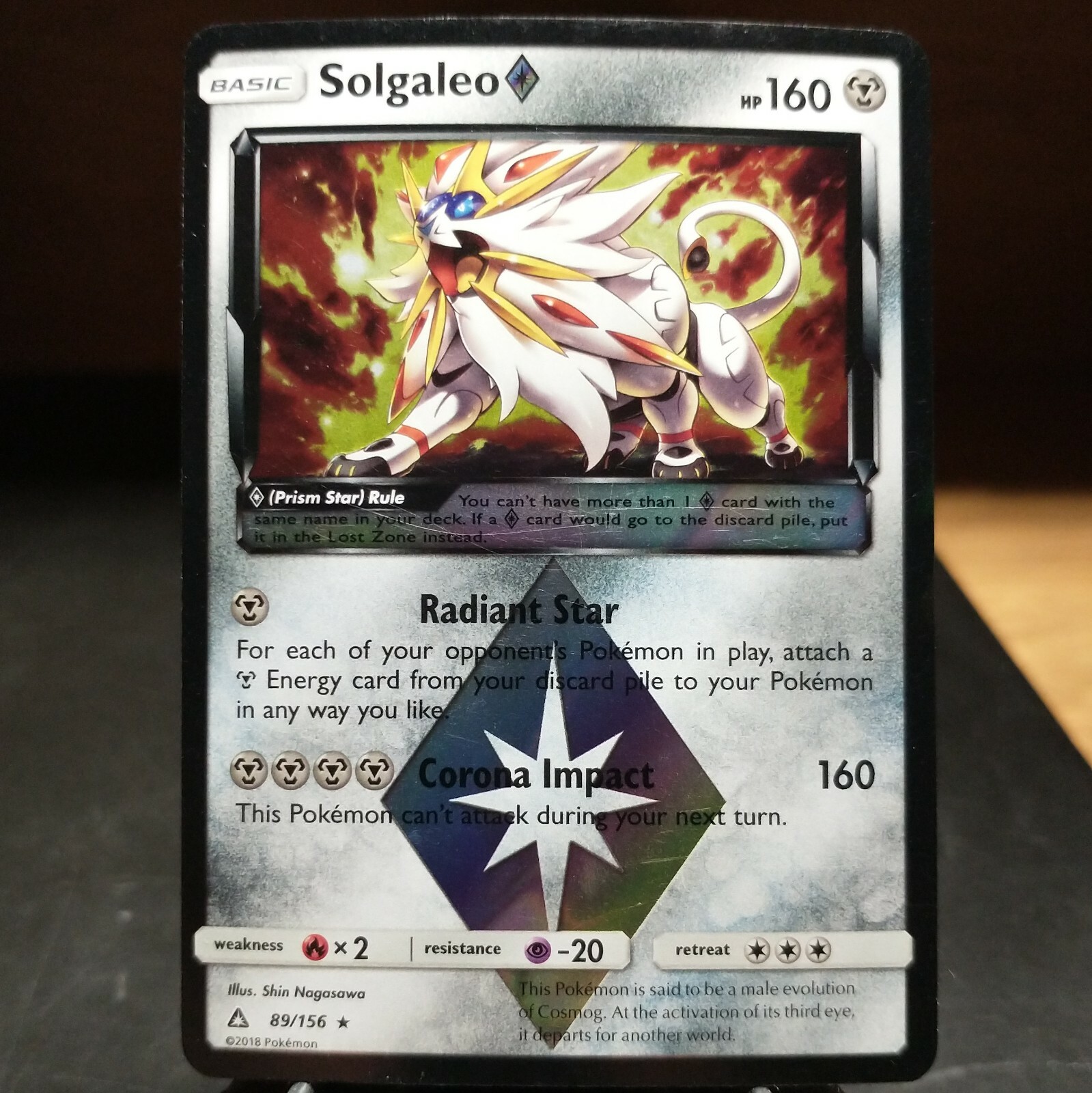 Solgaleo Prism Star 89/156 LP Ultra Prism Holo Foil Rare SM Pokemon TCG ...