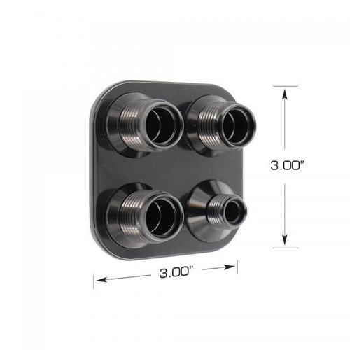 Vintage Air - Streamline Black Anodized Aluminum 4-Way Square Bulkhead ...
