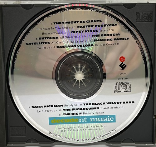 Various – Decadent Music CD, Album Sampler, Promo Elektra Records 1990 ...