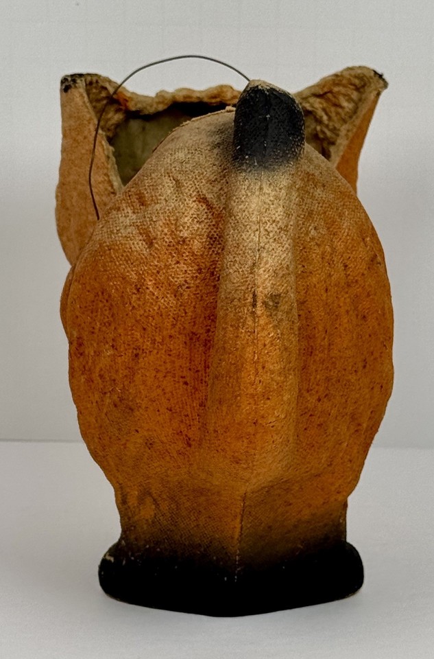 1930s Antique Vintage Halloween FN Burt Paper Mache Cat Jack-o-Lantern ...