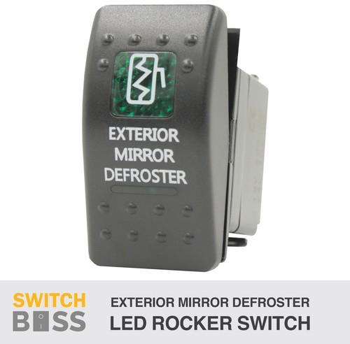 Rocker Switch EXTERIOR MIRROR DEFROSTER - Green LED 4x4 Boat Caravan ...