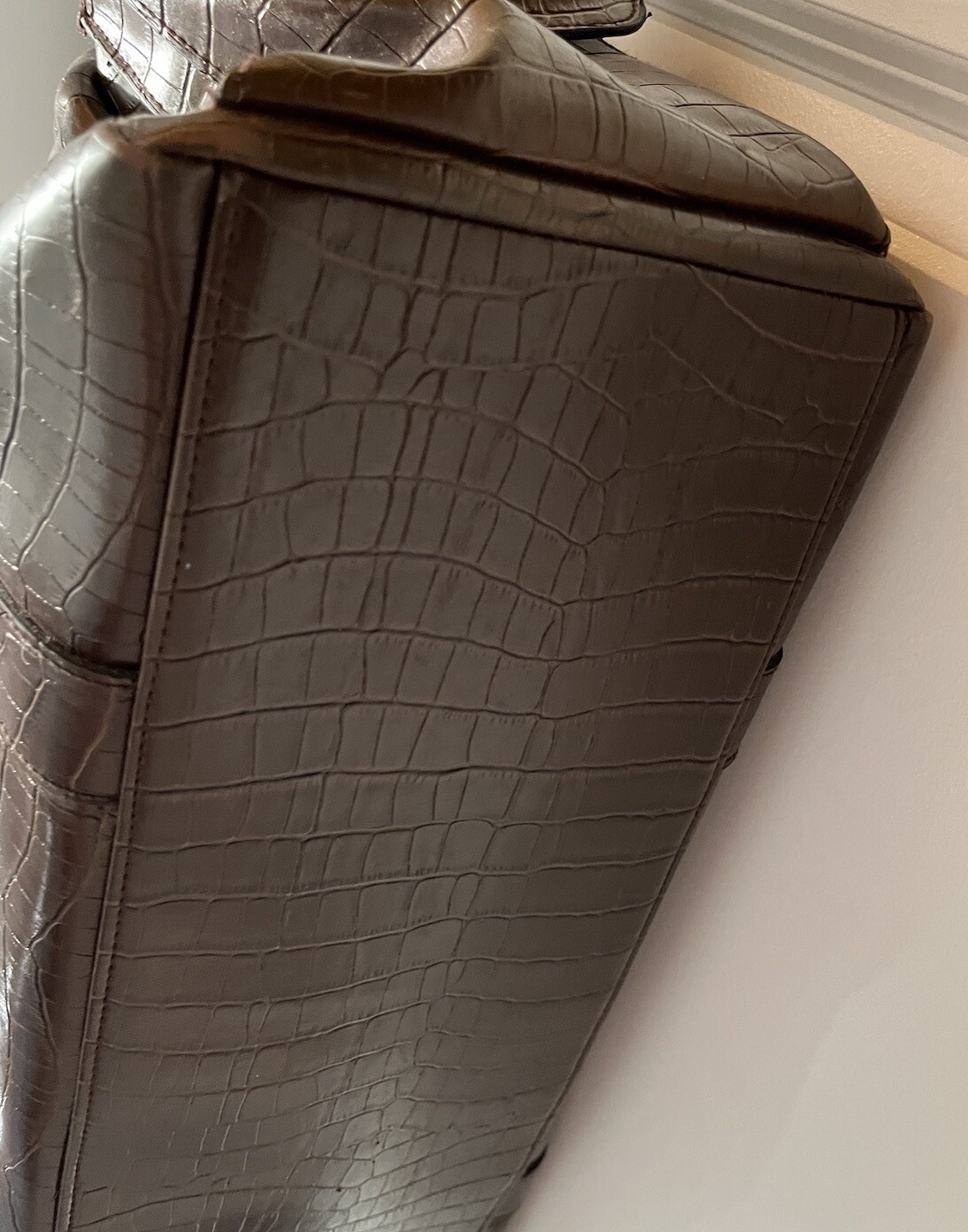 Bueno Large Overnight Travel Dark Brown Duffle Bag Crocodile Print | eBay