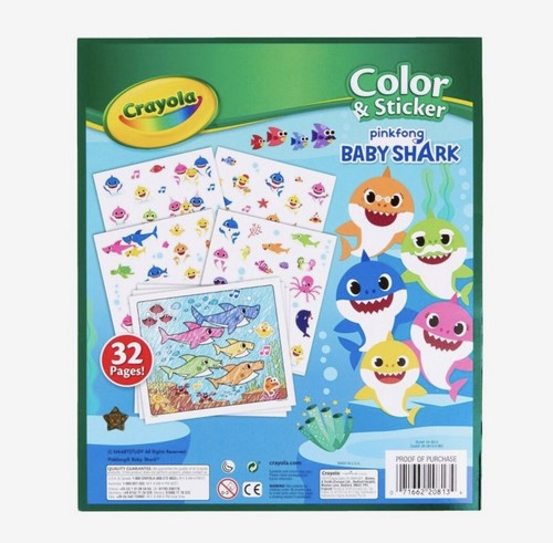 Crayola Color N' Sticker Pages Baby Shark - Brand New!! | eBay