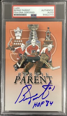 Bernie Parent Signed Postcard Flyers Hockey Autograph HOF PSA/DNA ...