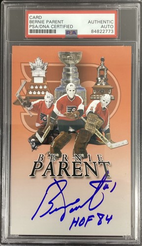 Bernie Parent Signed Postcard Flyers Hockey Autograph HOF PSA/DNA ...