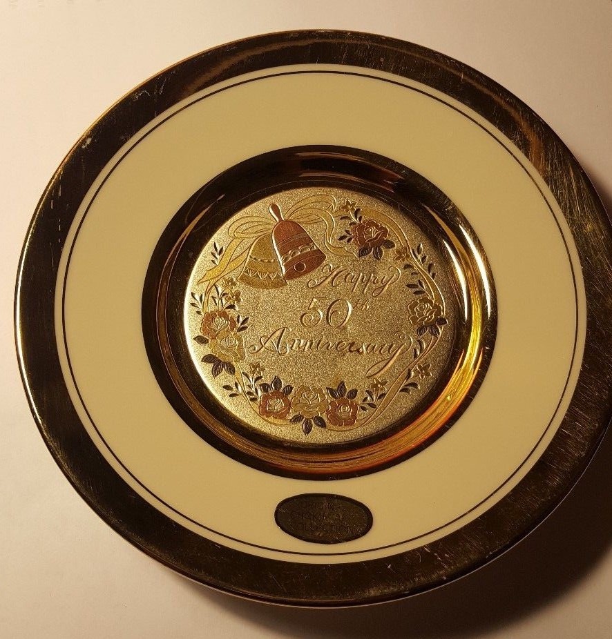 24KT Dynasty Gallery Art of Chokin Gold Rim - Happy 50th Anniversary ...