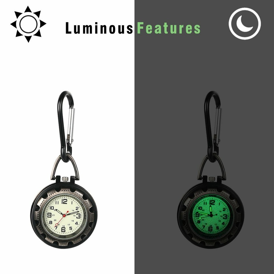 Outdoors Clip-On Carabiner Backpack Luminous Night Watch With Compass ...