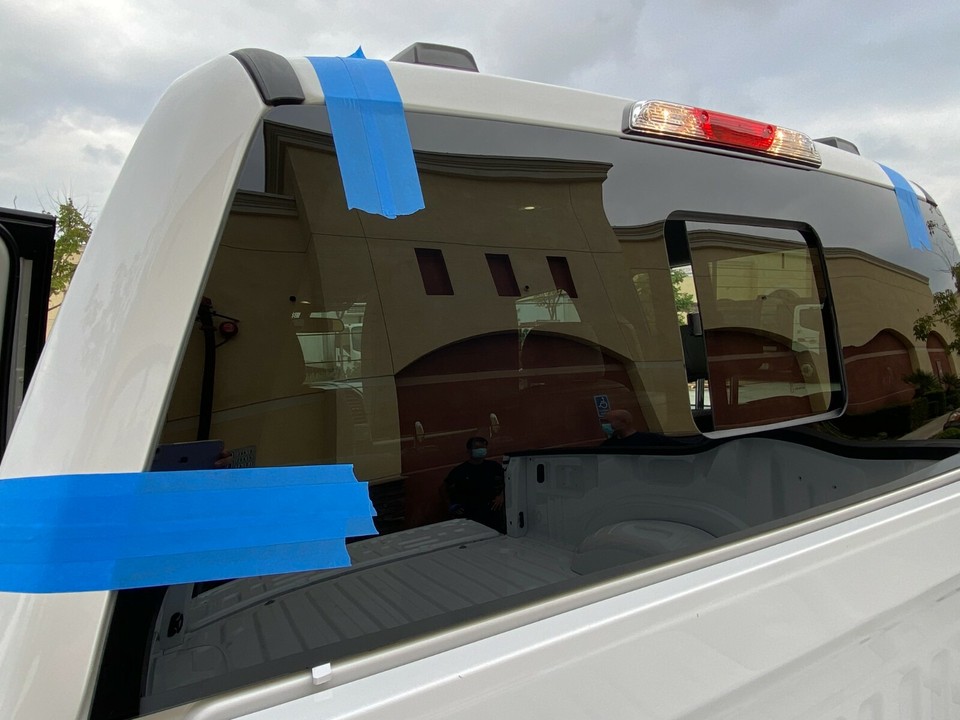 Heated Manual Sliding Back Glass For 2017-2025 F250 F350 Manual Sliding ...