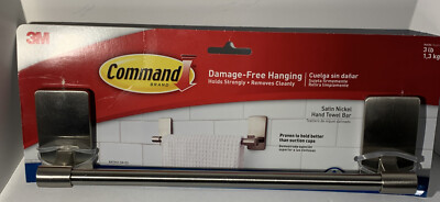 3M Command Towel Bar, Satin Nickel, BATH41-SN-ESF (2) | eBay