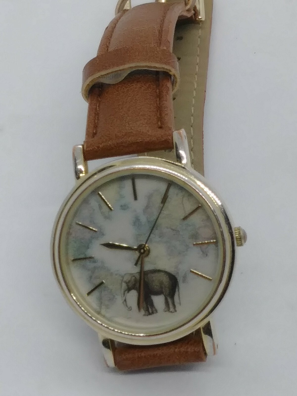 Francescas Collections Watch with Elephant Atlas Brown leather watch ...