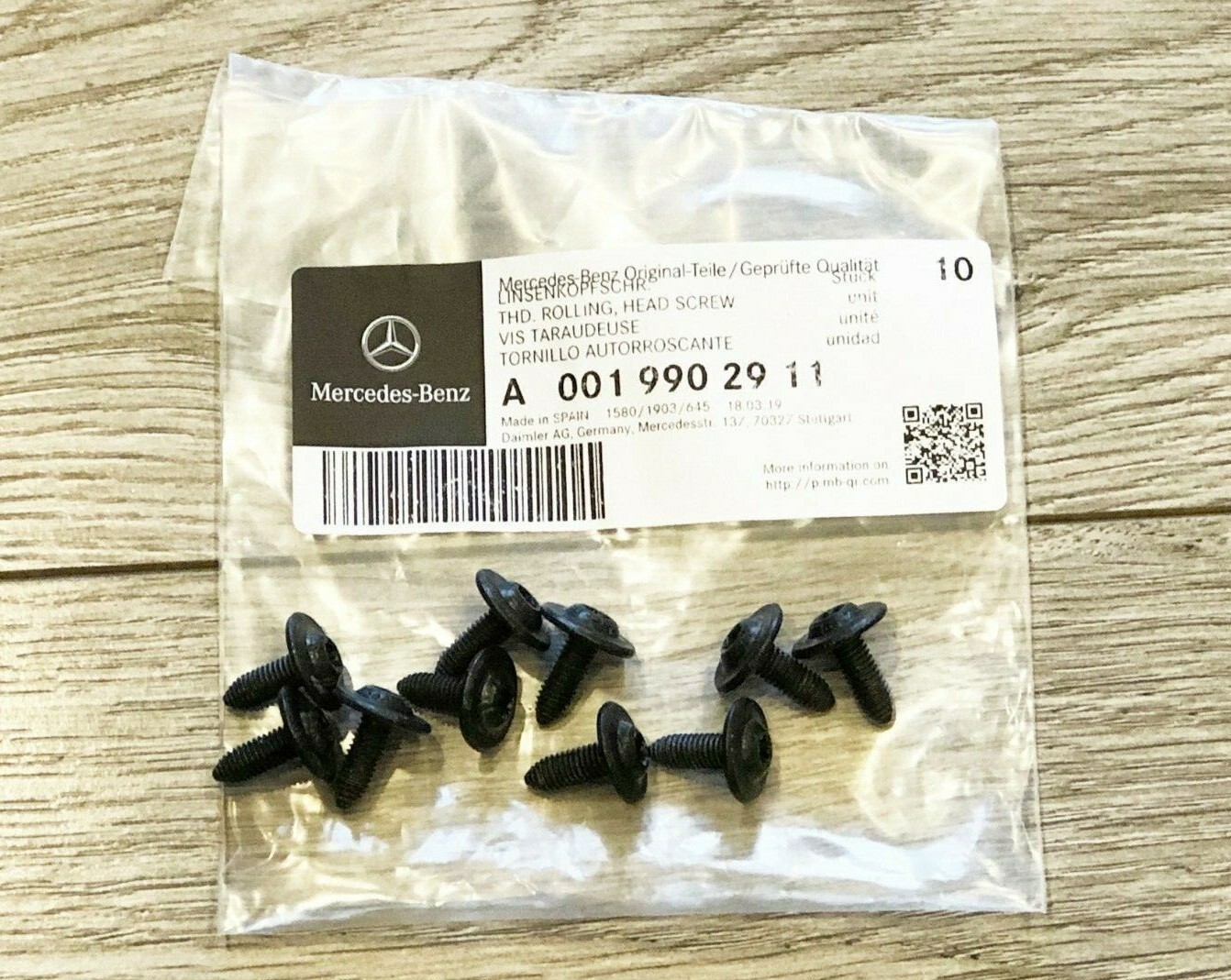 BRAND NEW - 10 PIECES MERCEDES THD. ROLLING HEAD SCREWS, 0019902911 ...