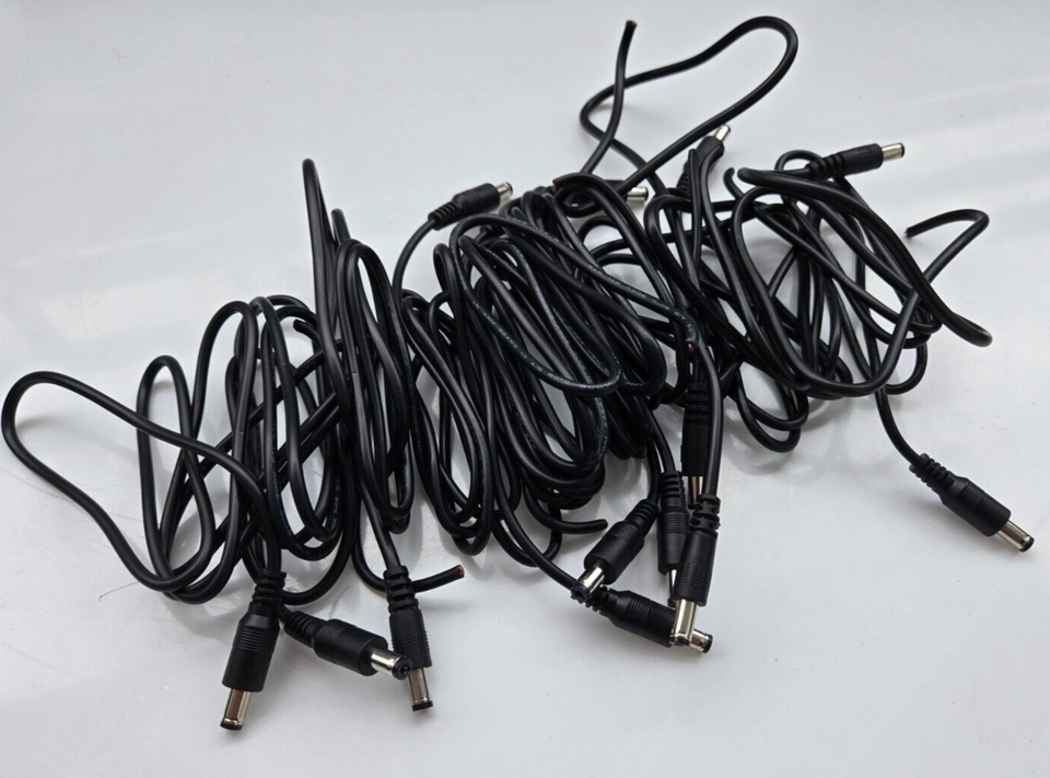 15 pcs set DC Power Pigtail Set Male & Female Barrel Jack 18" Wire 5 ...