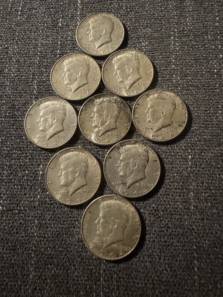 JFK Half Dollars Coins Lot Of 32 Coins. 9 Coins 90% And 23 Coins 40% | eBay