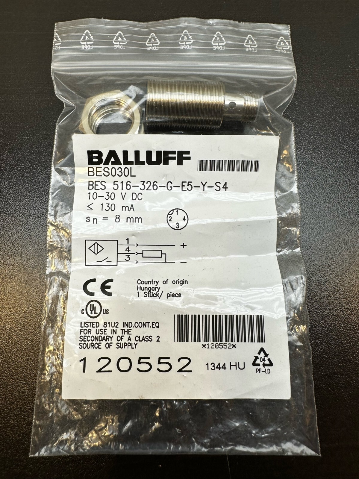NEW BALLUFF BES030L INDUCTIVE SENSOR, BES 516-326-G-E5-Y-S4 120552 | eBay