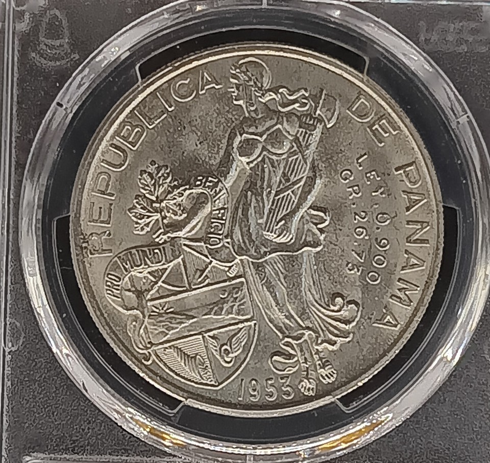 1953 Panama One Balboa PCGS MS64 Un Balboa Silver Vasco Nunez | eBay