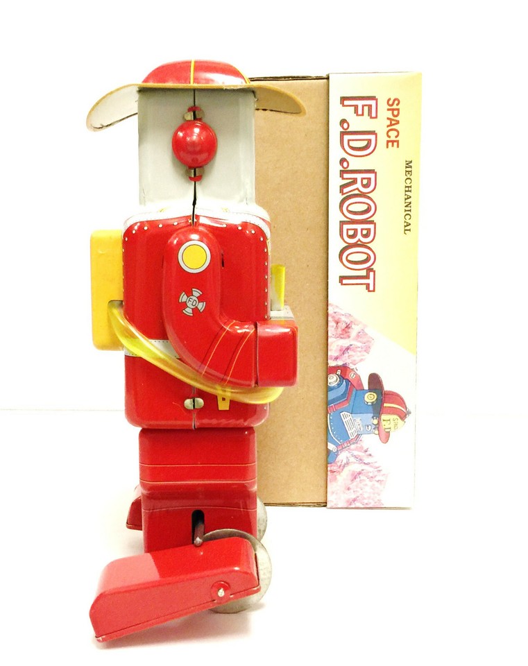 BRAND NEW HA HA TOY MS652 MECHANICAL SPACE F.D. WIND UP TIN ROBOT MINT ...