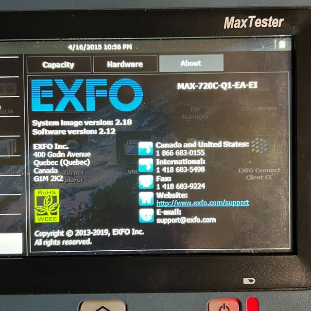 Exfo MAX-720C-Q1-EA-EI Maxtester QUAD SM MM MAX 720C W/ iOLM OTDR for ...