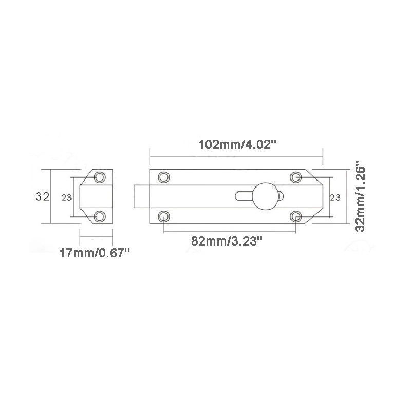 Gold Slide Bolt Latch Gate Latches Safety Door Lock Locker Brass ...