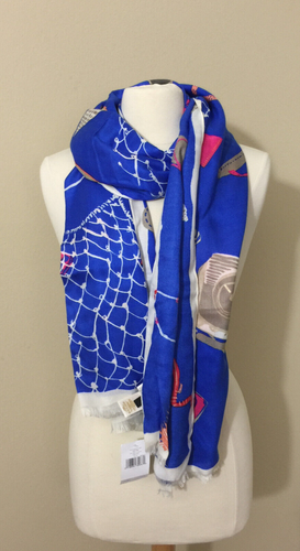 NWT Kate Spade Beach Blanket Scarf Dive Right In Blue Multi (974) | eBay