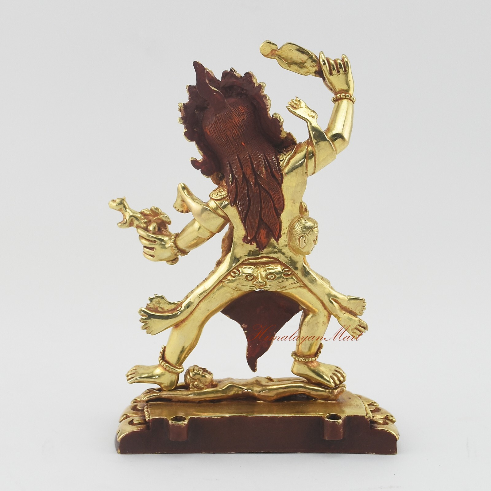 Hand Carved Gold Inlaid Tibetan Ekajati Dakini Copper Statue from Patan ...