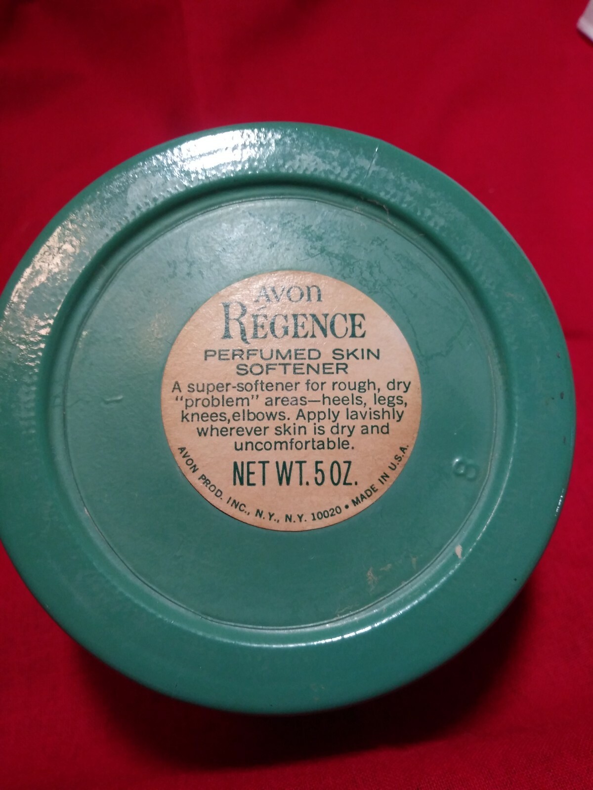 Vintage Avon Regence Green Glass Plastic Jar Mostly Empty Collectible ...