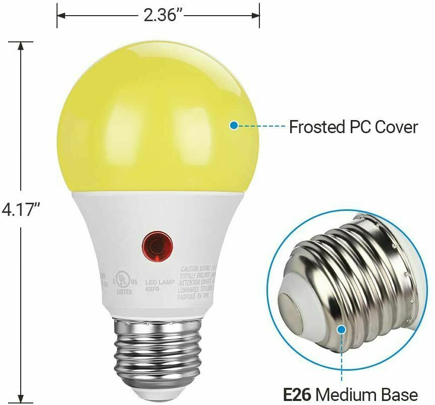 DEWENWILS A19 Light Sensor LED Light Bulbs LED Security Bulbs for Porch ...