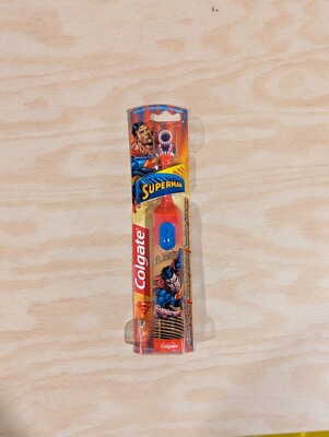 Rare Red Colgate Superman Toothbrush Battery Powered new old stock | eBay