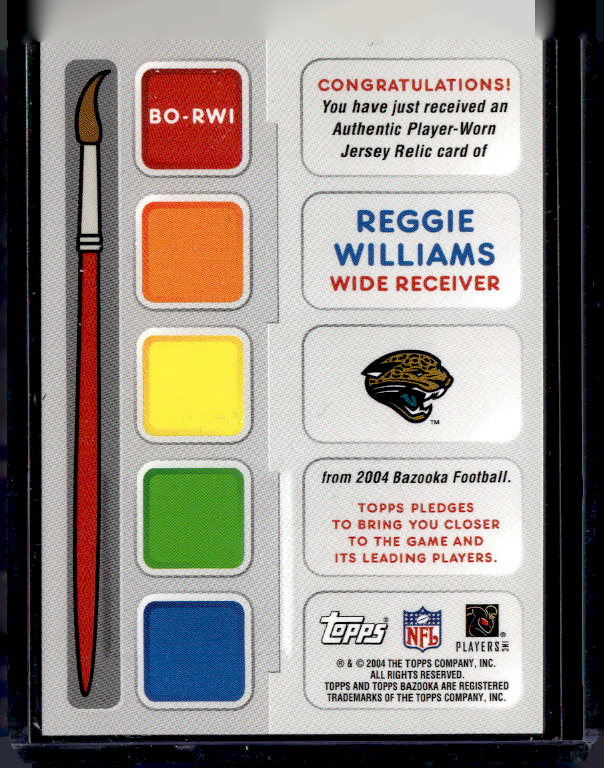2004 Bazooka #BO-RWI Reggie Williams Originals Jerseys | eBay