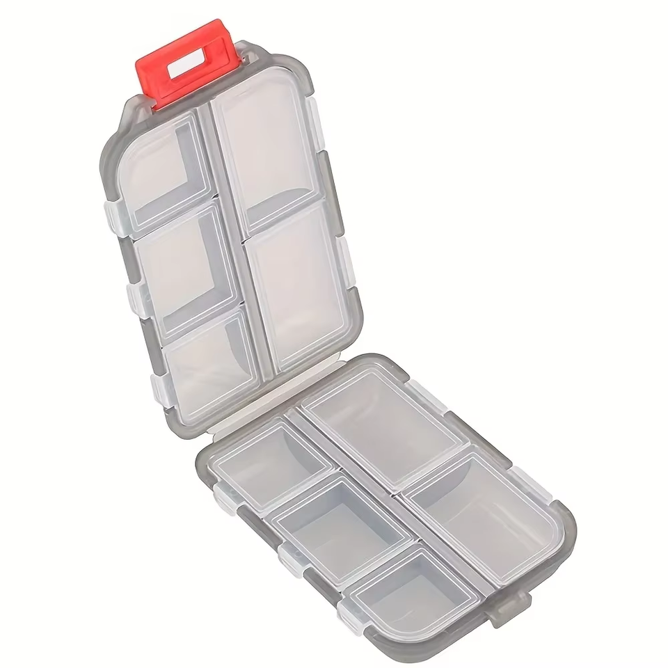 Double-Layer Small Pill Box Portable Pill Box Transparent 10-Cell ...