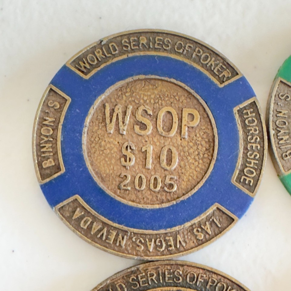 WSOP Poker Chips 2005 Set $10 $25 $100 $500 Binyon's Horseshoe Las ...